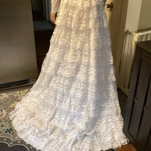 Dresses | Vintage Wedding Gown With Veil Union Made Label | Poshmark